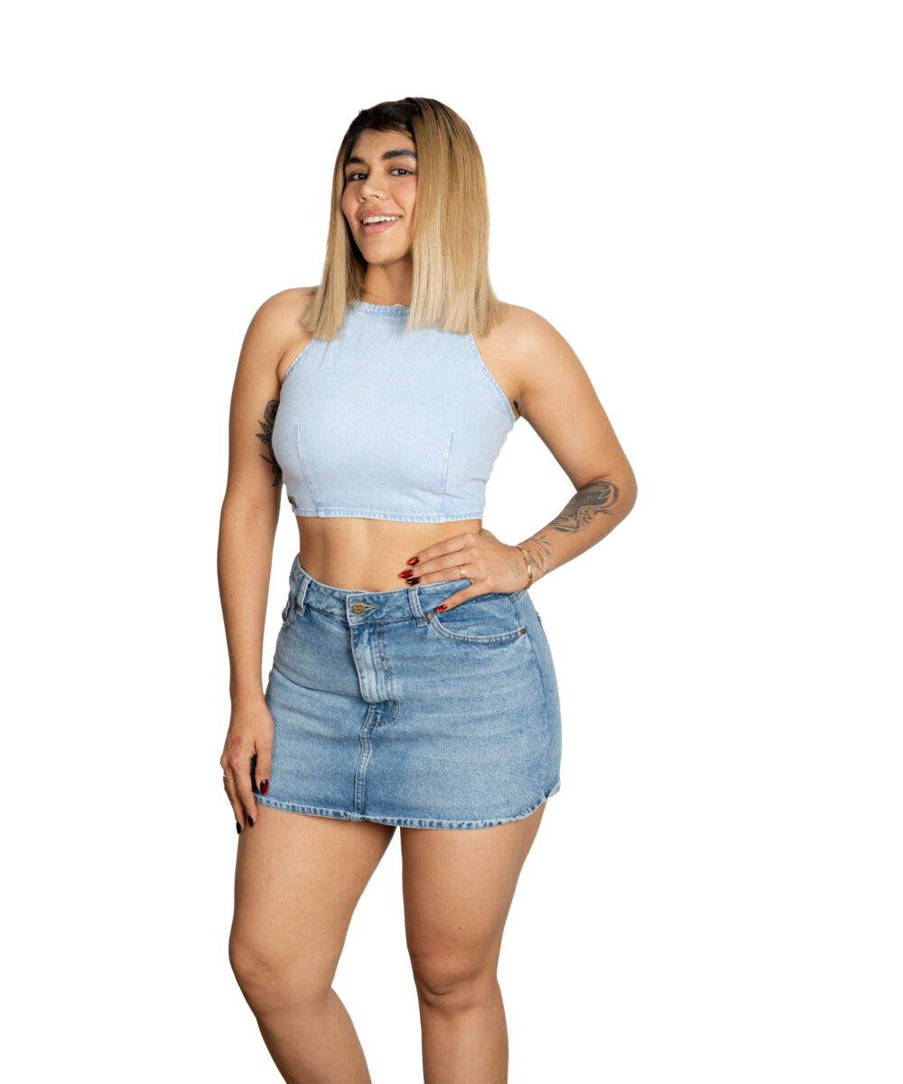 Falda Short Denim – Curvy Perú | ¡Haz Realidad tu mejor versión!